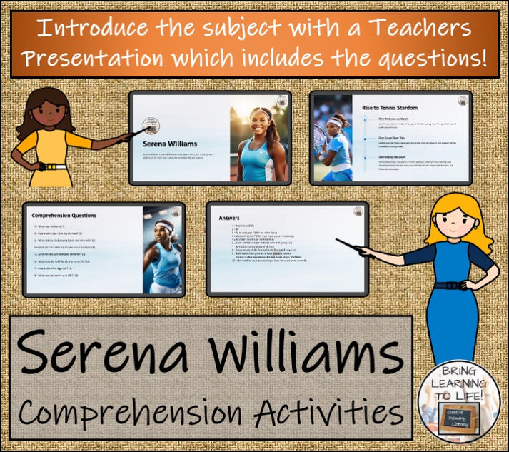 Serena Williams Close Reading Comprehension Activity | 3rd Grade & 4th ...