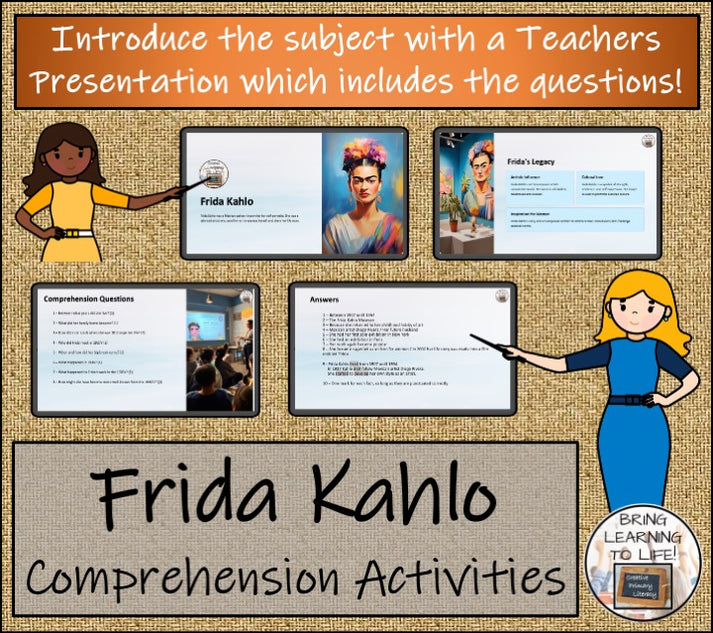 Frida Kahlo Close Reading Comprehension Activities | 3rd Grade & 4th G ...