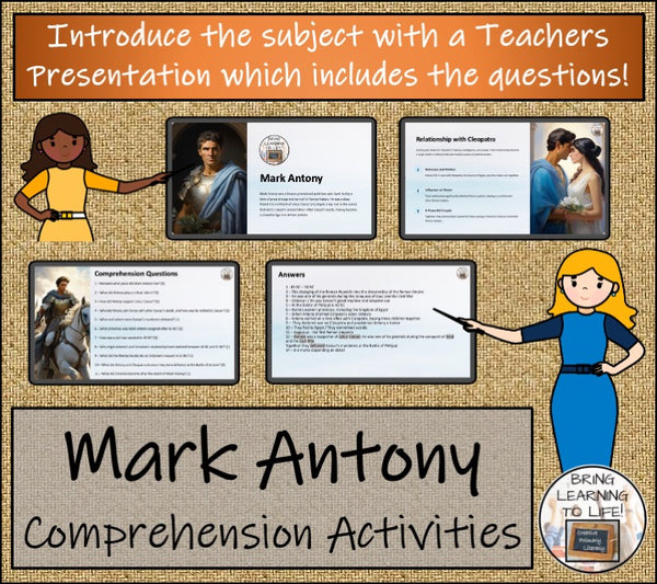 Mark Antony Close Reading Comprehension Activities | 5th Grade & 6th G ...
