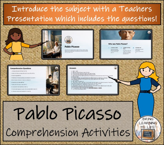 Pablo Picasso Close Reading Comprehension Activities | 5th Grade & 6th ...