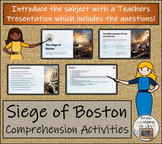 Siege of Boston Close Reading Comprehension Activity 5th Grade & 6th G ...