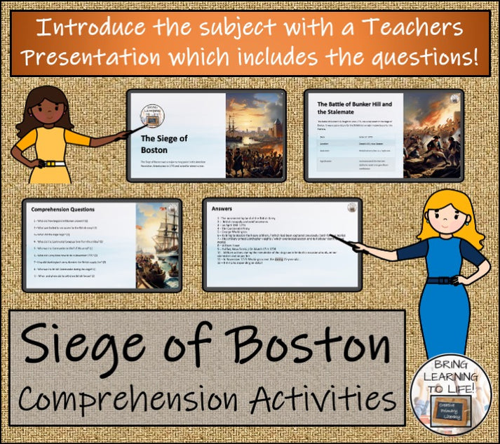 Siege of Boston Close Reading Comprehension Activity 5th Grade & 6th G ...