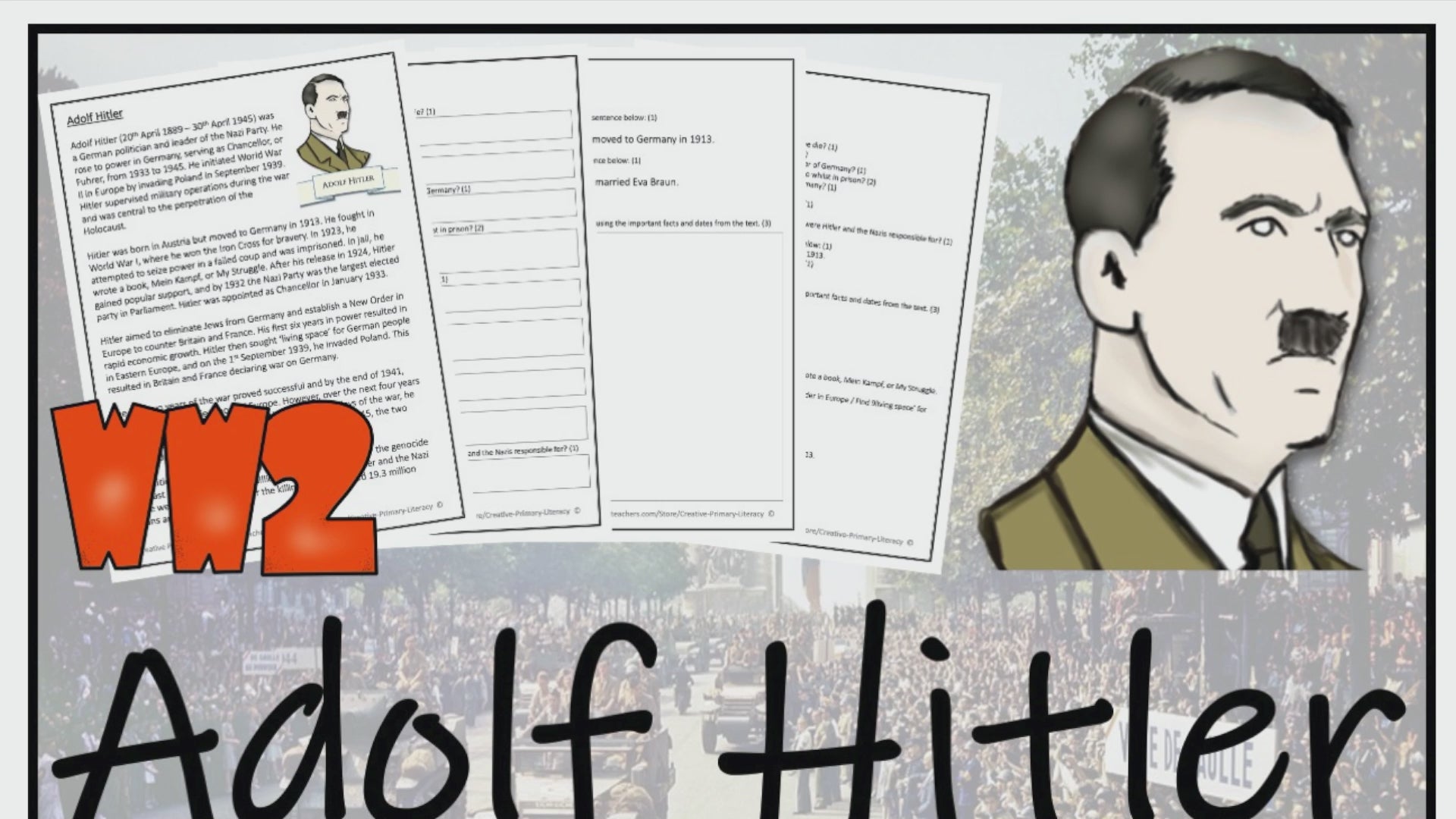 Adolf Hitler Close Reading Comprehension Activity | 5th Grade & 6th Gr ...