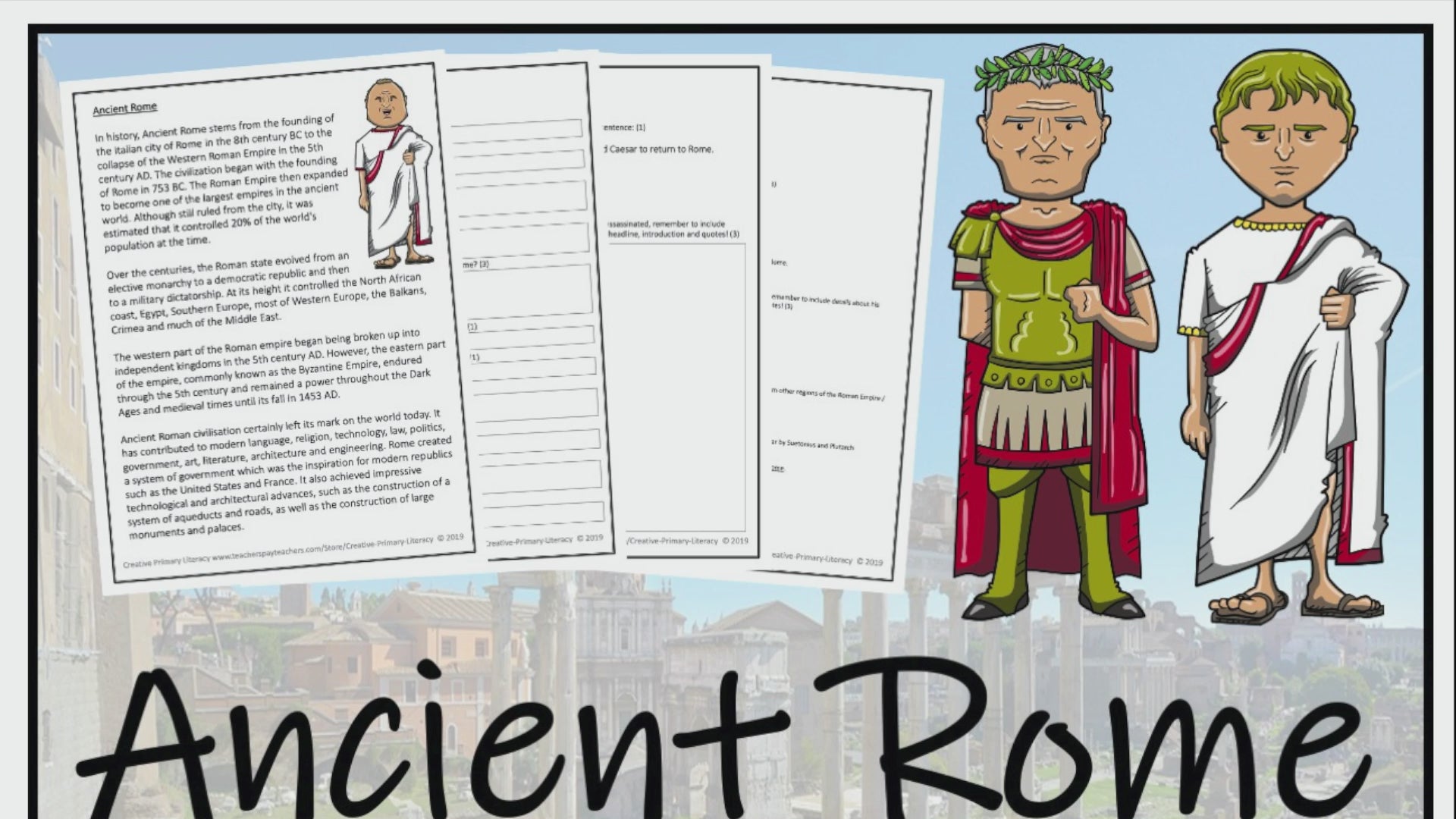 Ancient Rome Close Reading Comprehension Activity | 5th Grade & 6th Gr ...