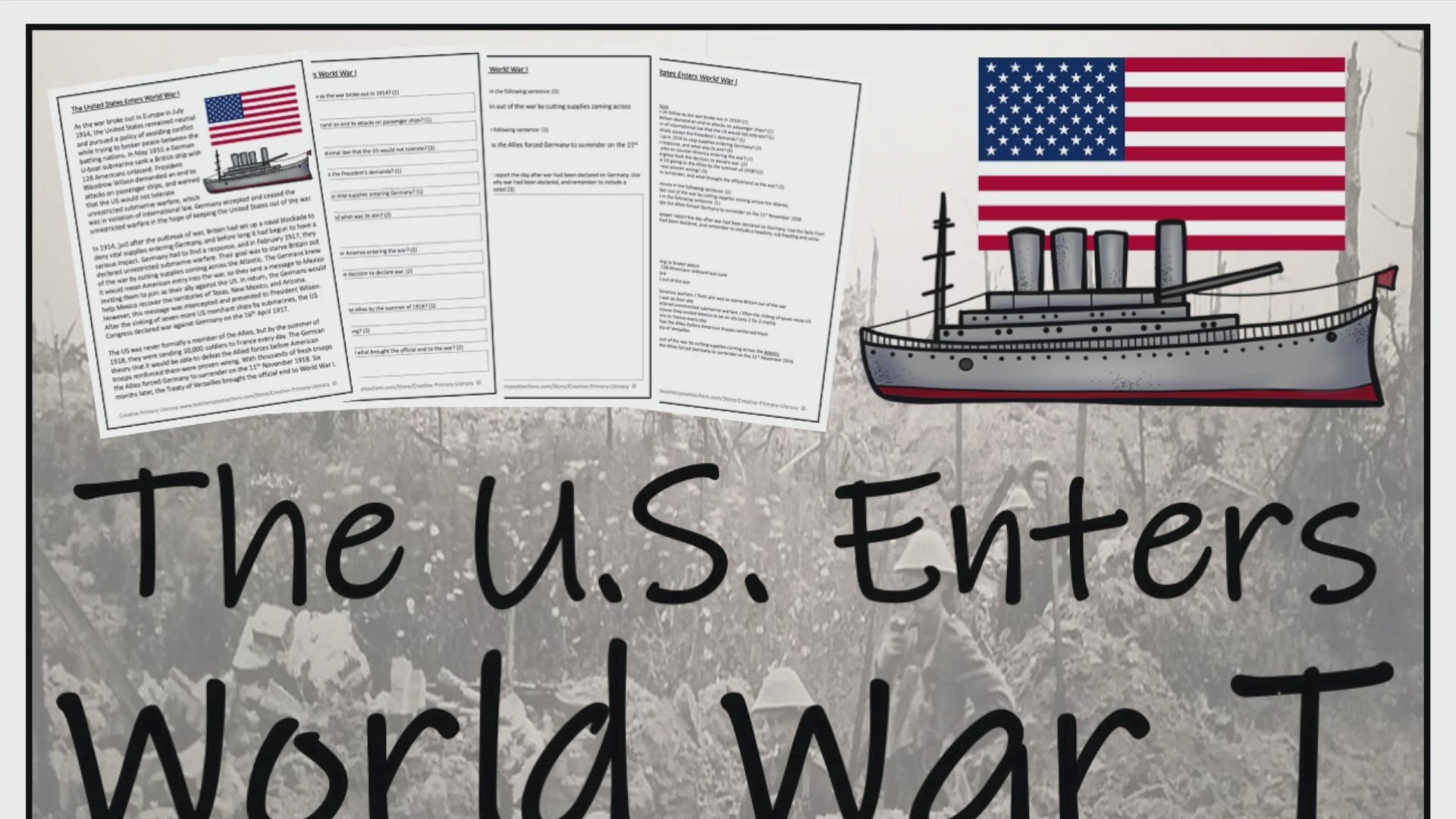 United States Enters World War I Close Reading Comprehension | 5th & 6 ...