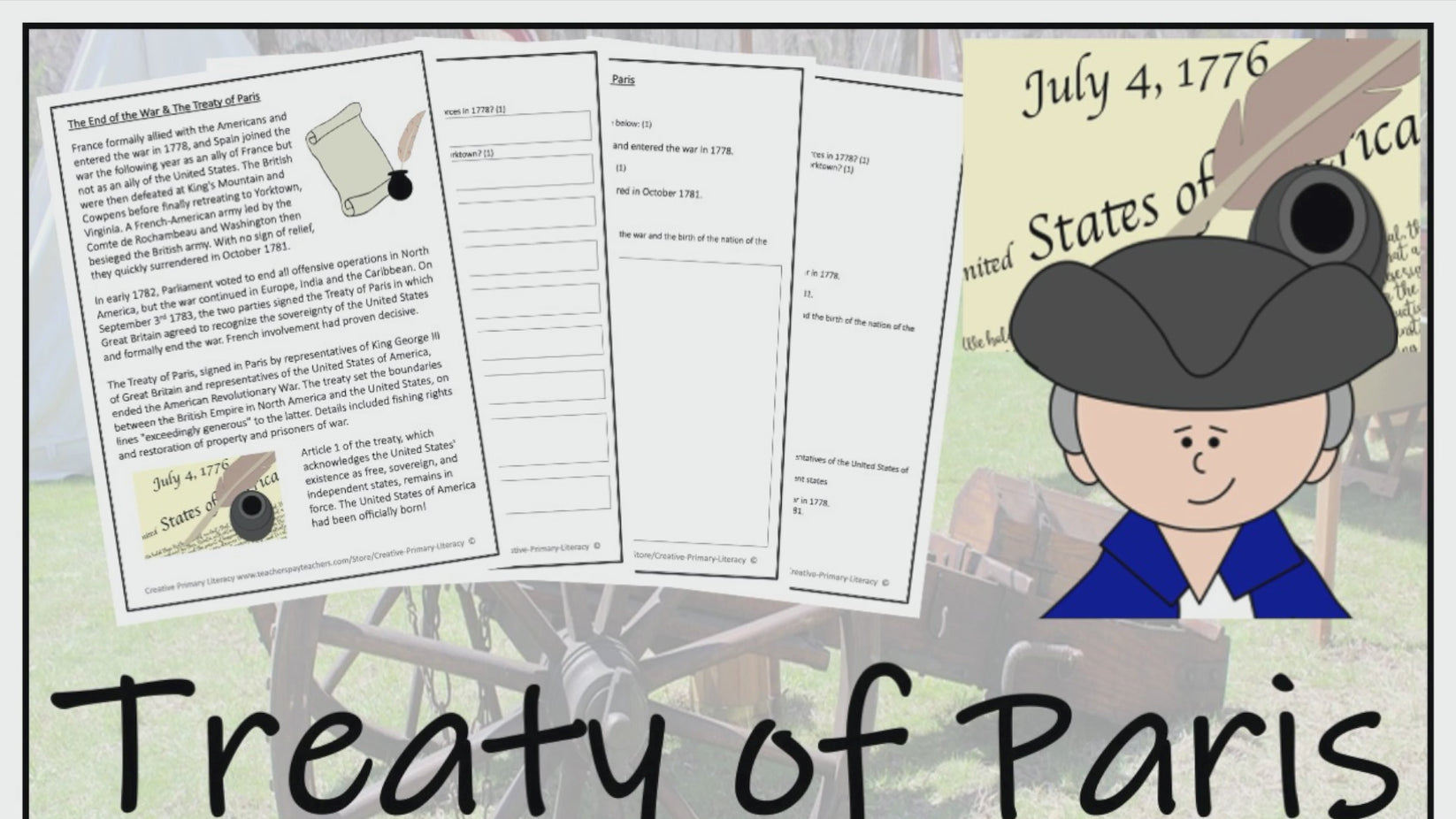 Treaty of Paris Close Reading Comprehension Activity | 5th Grade & 6th ...