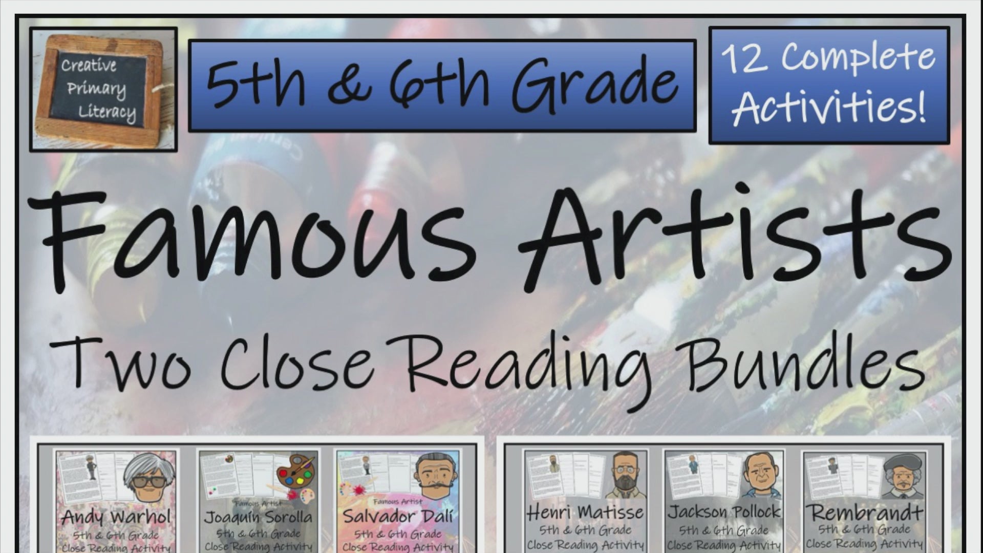 Famous Artists Close Reading Comprehension Mega Bundle | 5th Grade & 6 ...