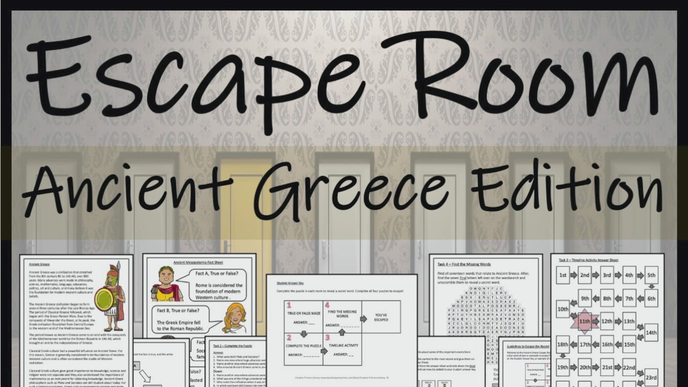 Ancient Greece Escape Room Activity – Creative Primary Literacy