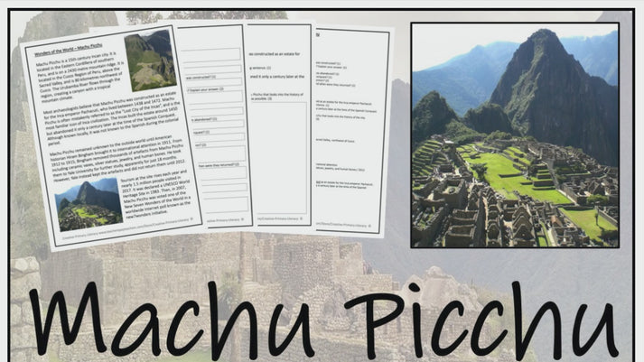 Machu Picchu Close Reading Comprehension Activities | 5th Grade & 6th ...