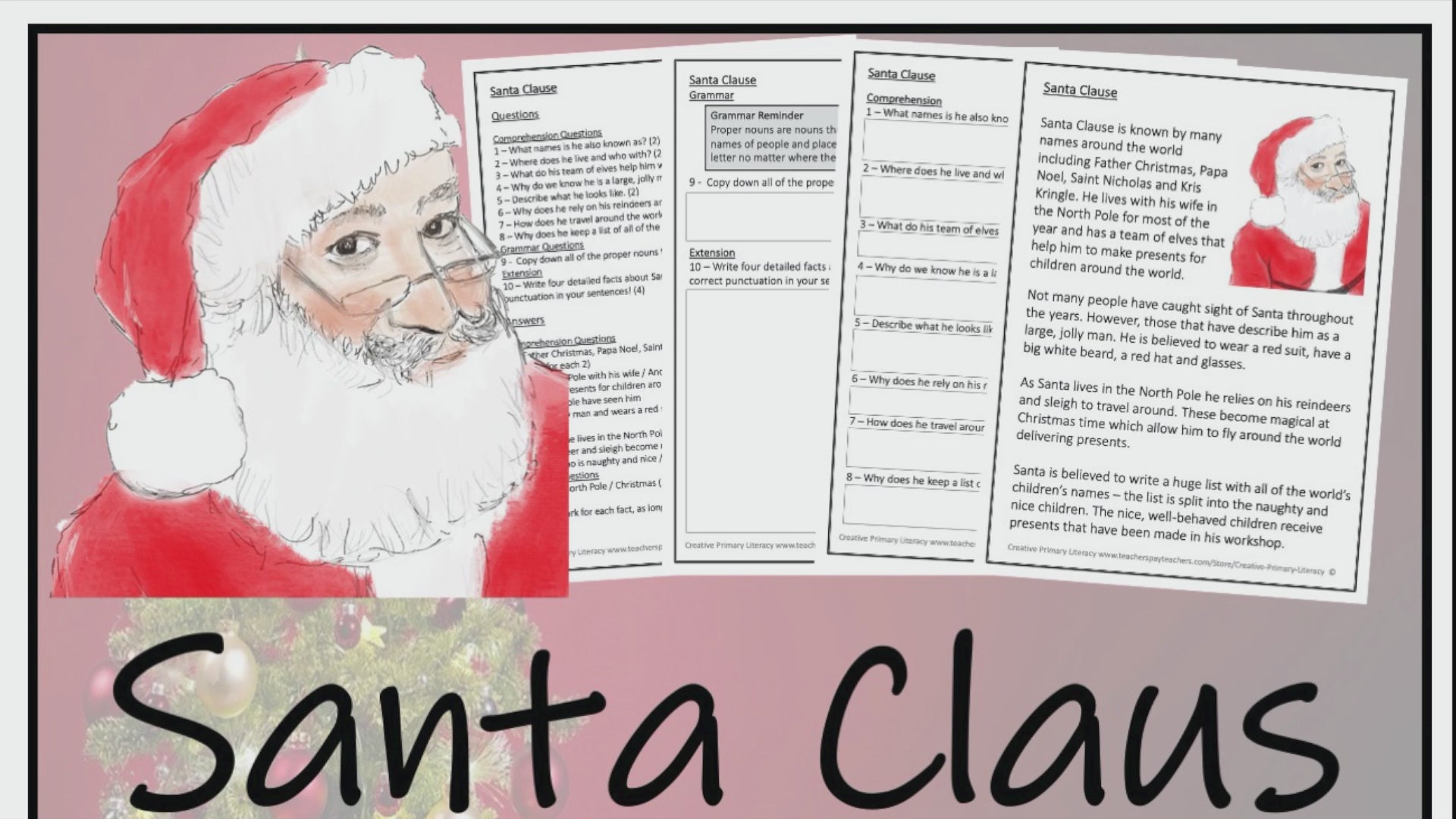 Santa Claus Close Reading Comprehension Activity | 3rd Grade & 4th Gra ...