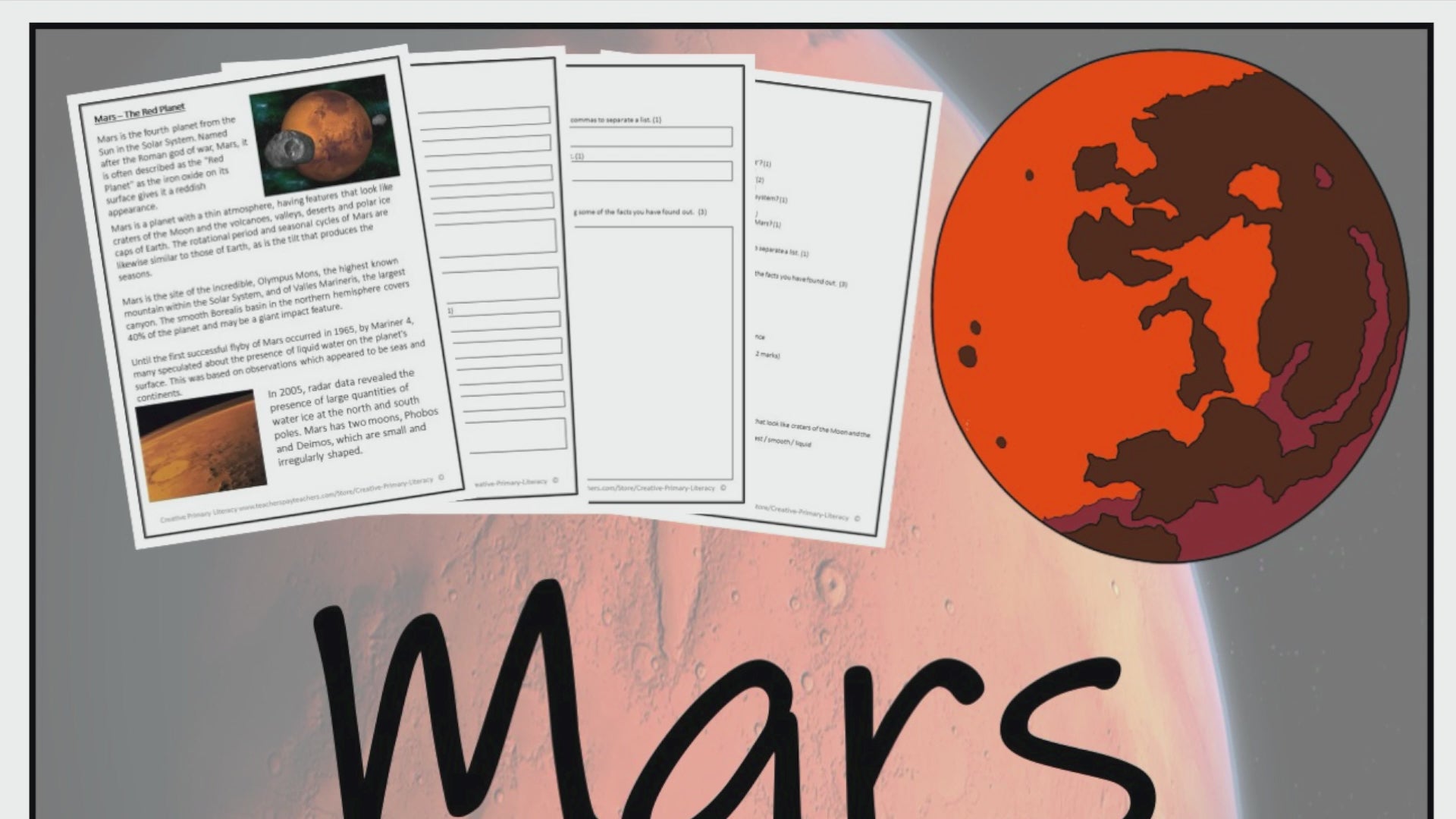 Mars The Red Planet Close Reading Comprehension Activity | 5th Grade ...