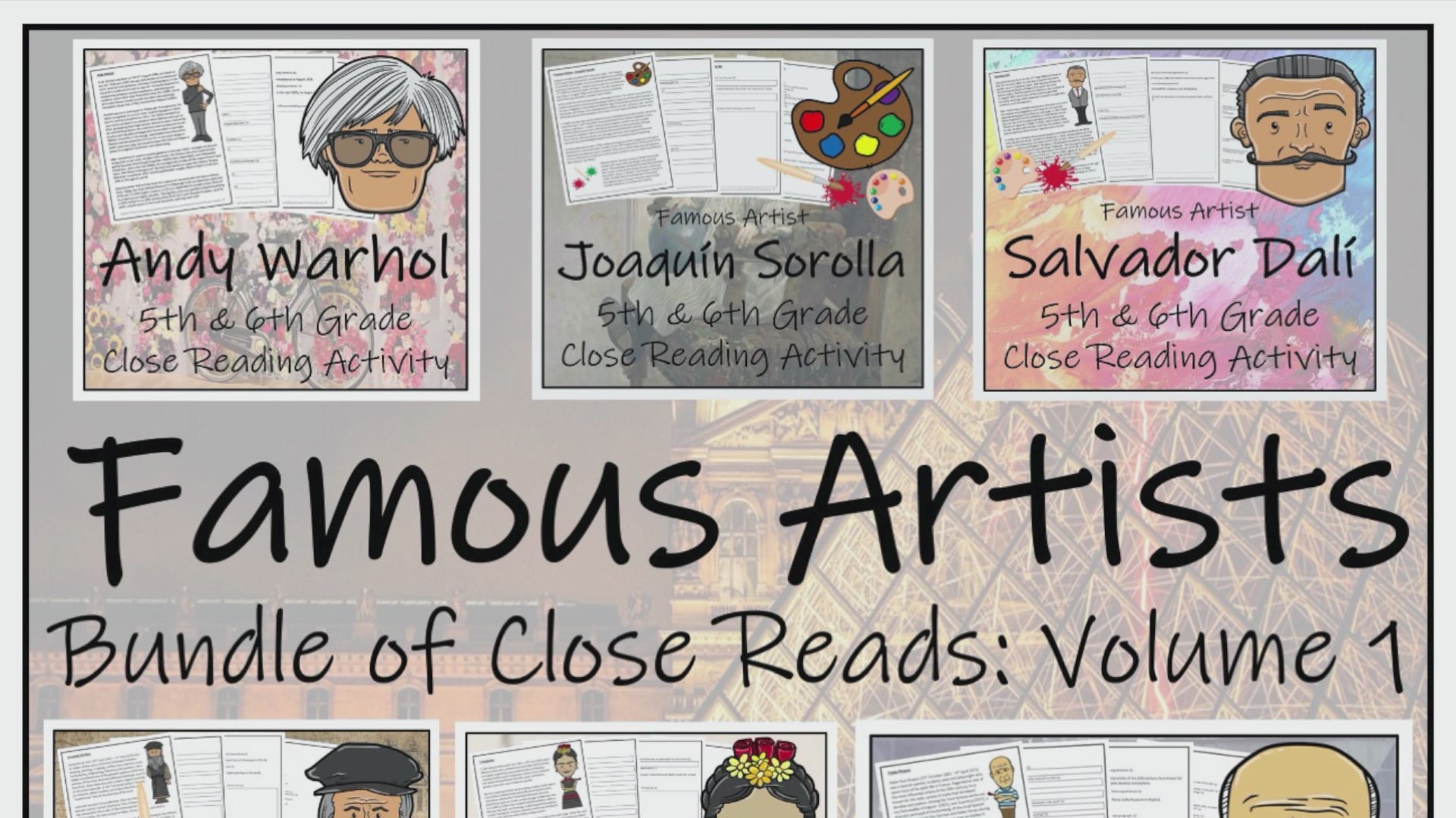Famous Artists Bundle of Close Reading Activities | 5th Grade & 6th Gr ...