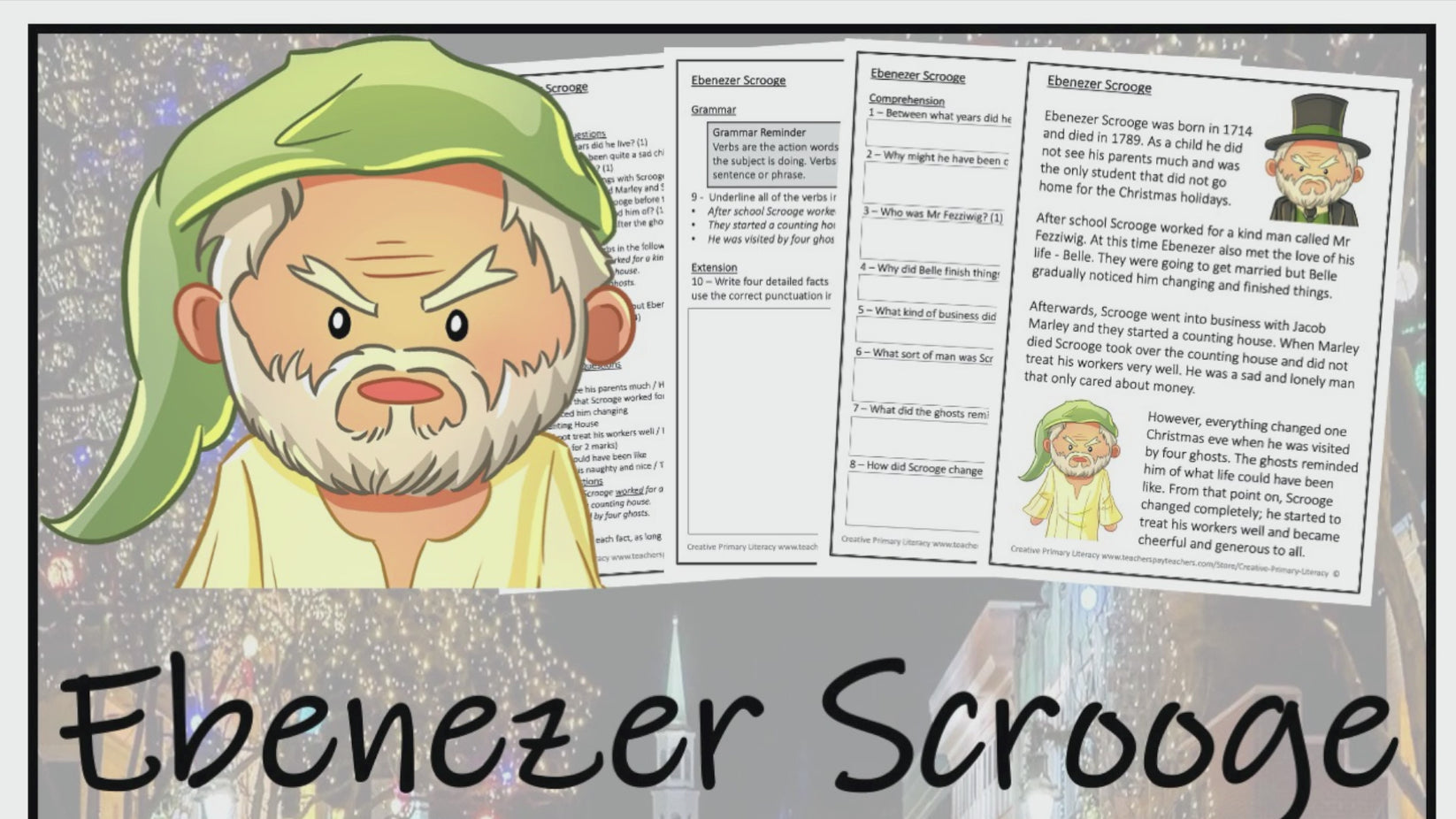 Ebenezer Scrooge Close Reading Comprehension Activity | 3rd Grade & 4t ...