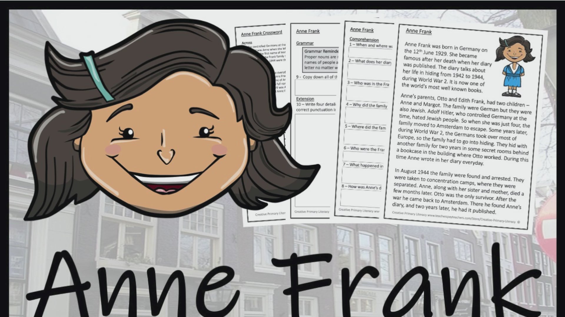 Anne Frank Close Reading Comprehension Activity | 3rd Grade & 4th Grad ...