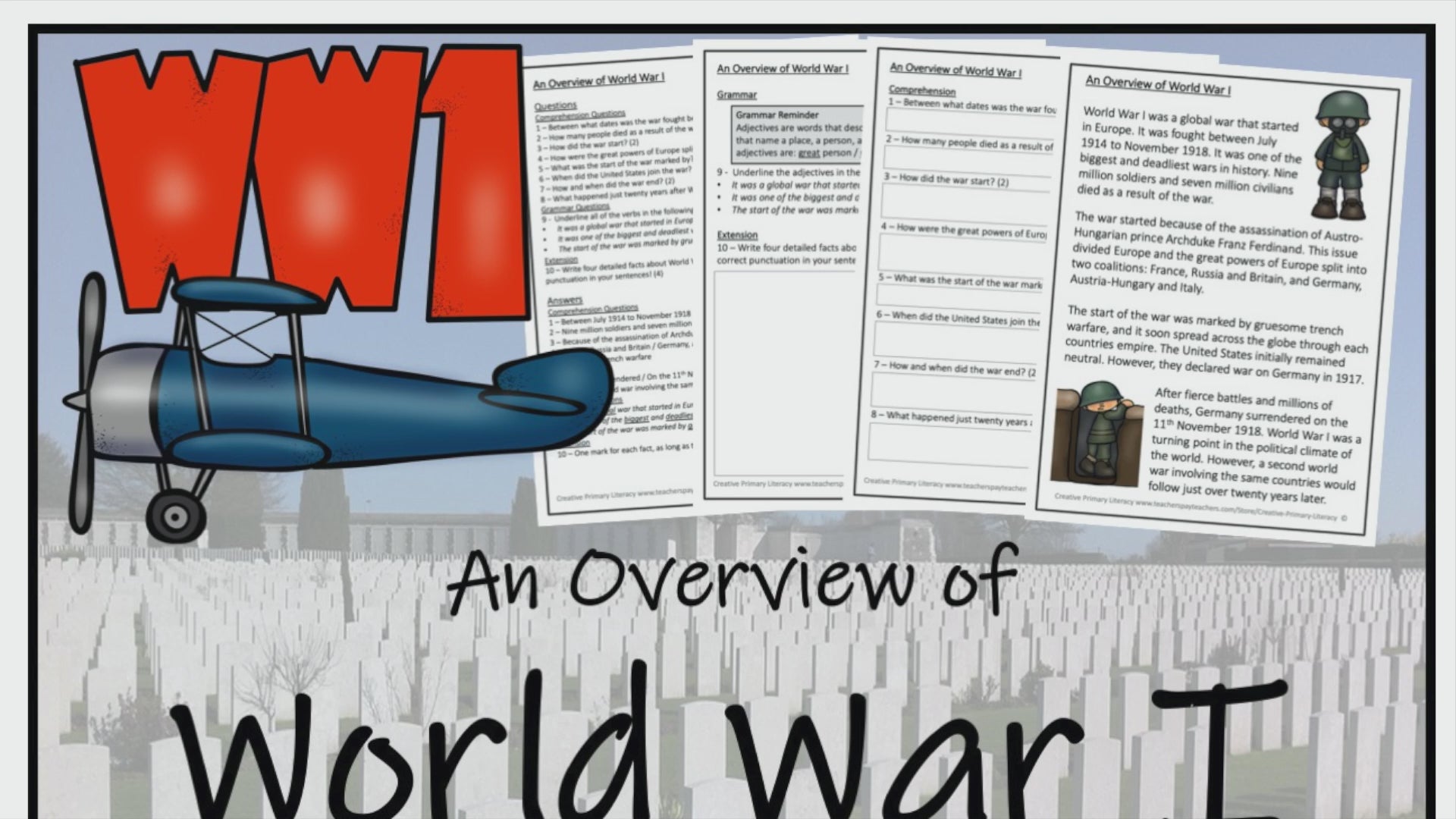 World War I Close Reading Comprehension Activity | 3rd Grade & 4th Gra ...