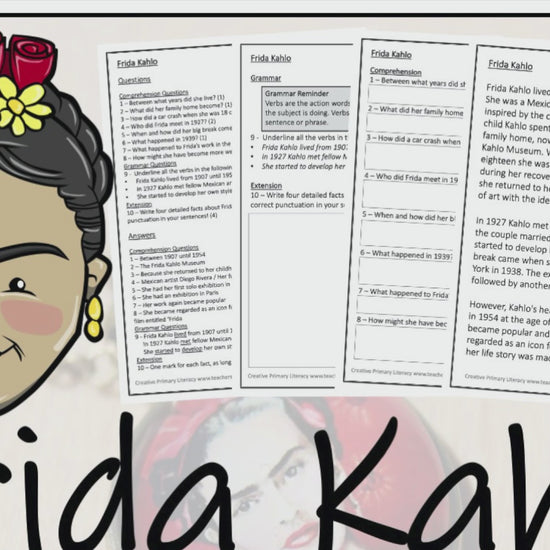 Frida Kahlo Close Reading Comprehension Activity | 3rd Grade & 4th Gra ...