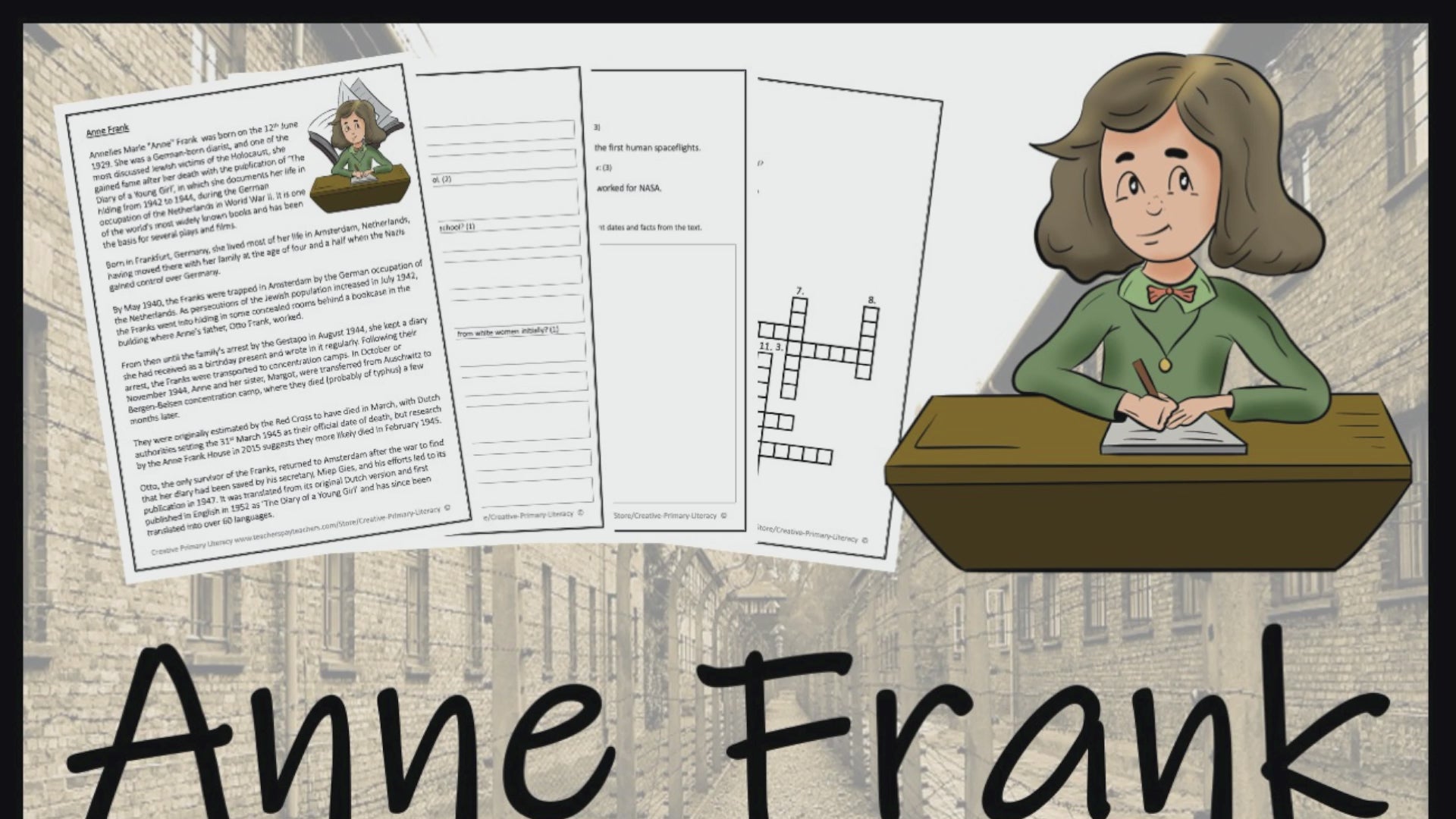 Anne Frank Close Reading Comprehension Activity | 5th Grade & 6th Grad ...