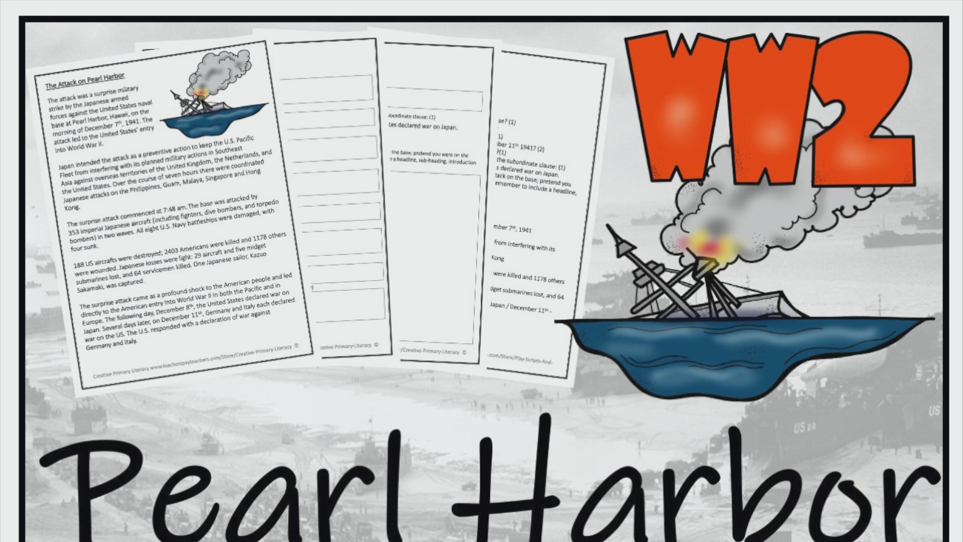 Attack on Pearl Harbor Close Reading Comprehension Activity | 5th & 6t ...
